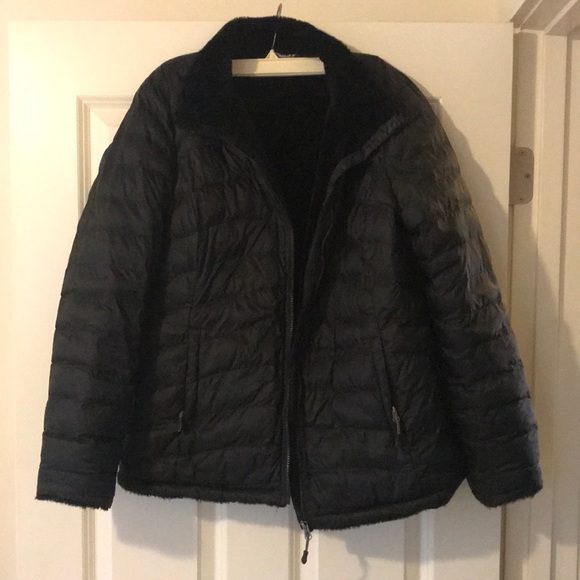 32 Degrees | Jackets & Coats | Black Nylon Shell Velour Inside Coat ...